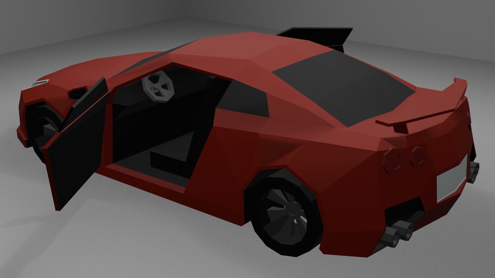 3D Low Poly Red Car - TurboSquid 2347820