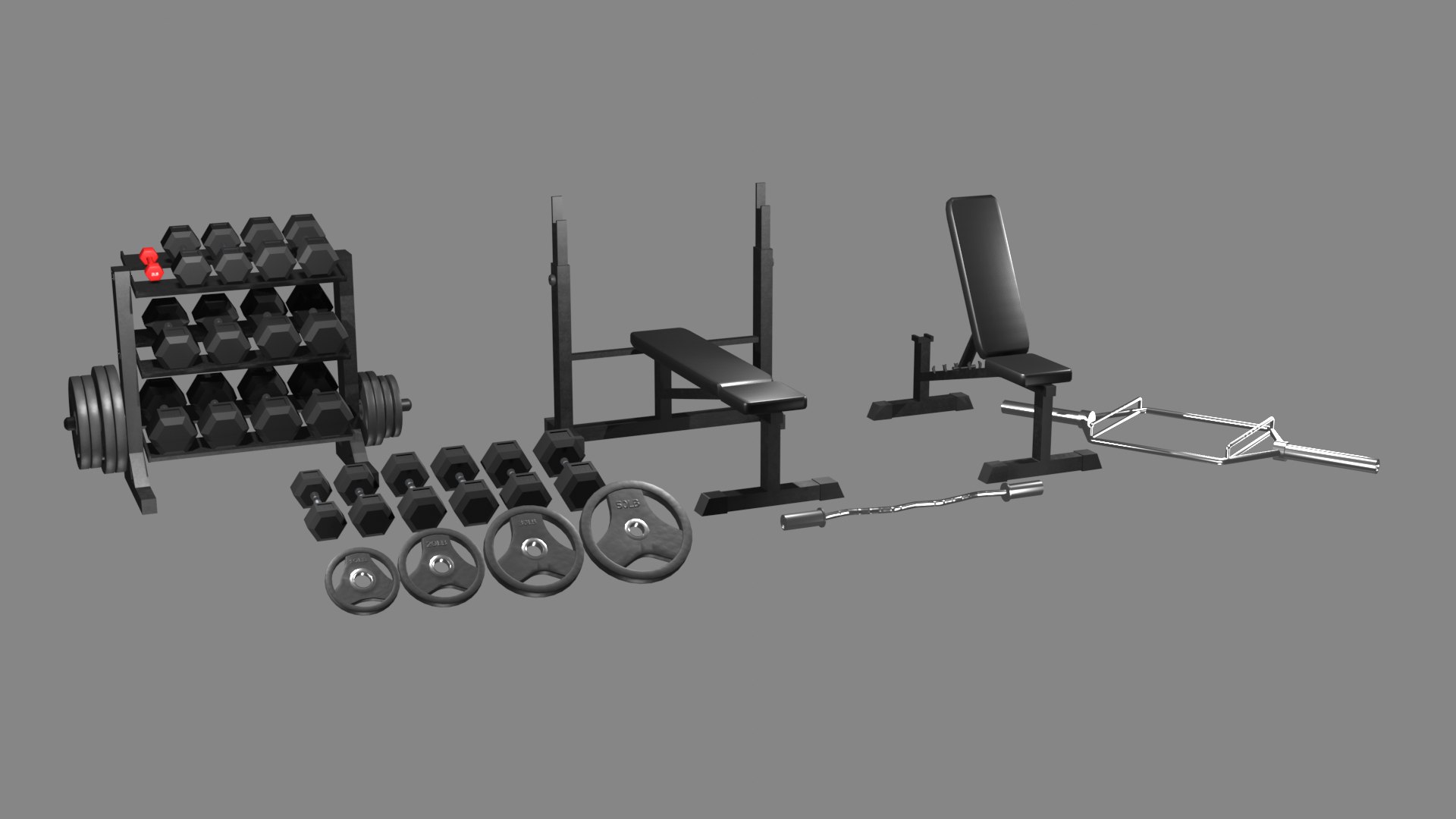 3D Model Gym Equipment Collection Vol1 - TurboSquid 2252764