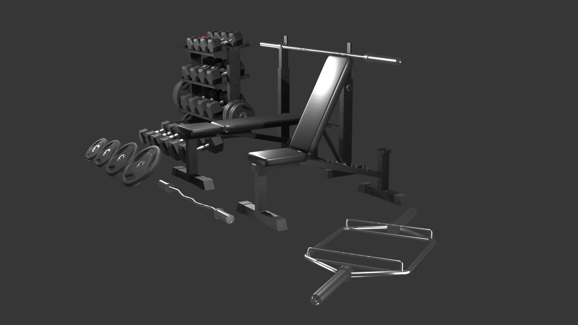 3D Model Gym Equipment Collection Vol1 - TurboSquid 2252764
