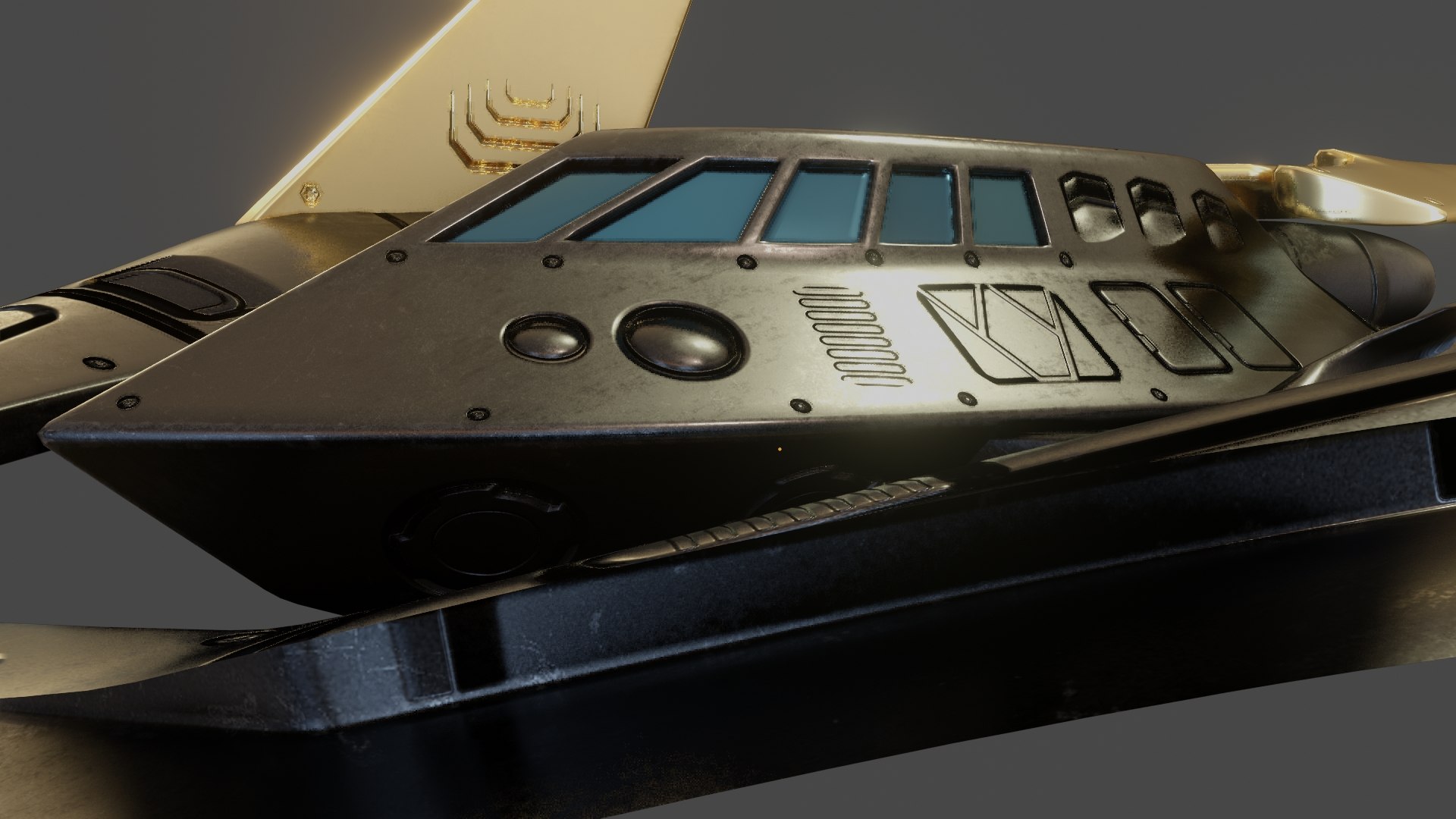 3D Sci-Fi Aircraft Low-poly 3D Model - TurboSquid 1889543