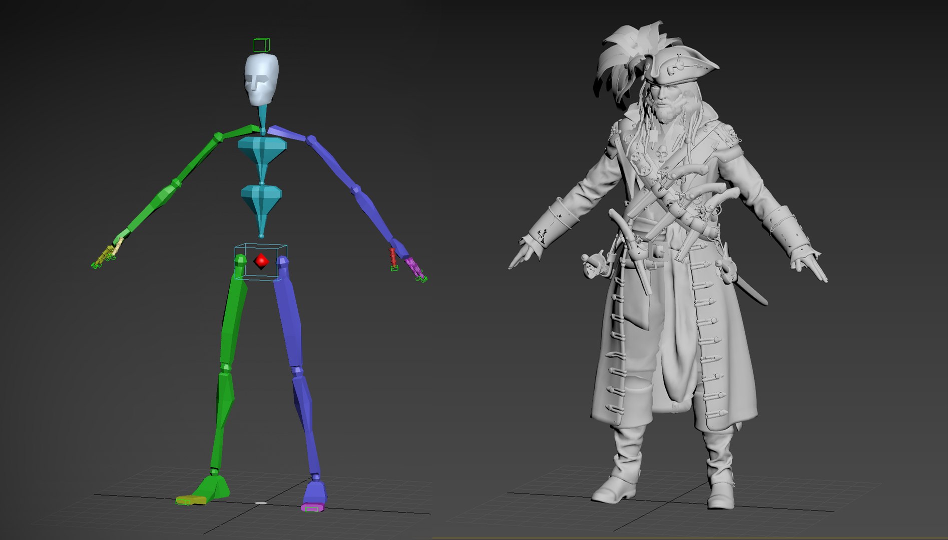 3D pirate character pbr rigged - TurboSquid 1289127