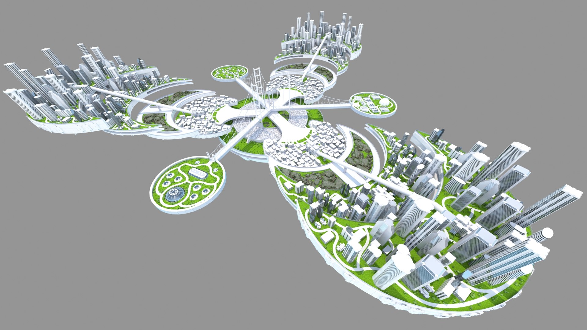 Sci-Fi Futuristic Future Flying City model - TurboSquid 1952562