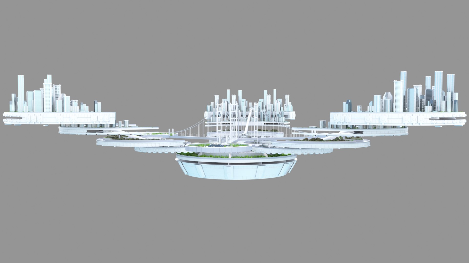Sci-Fi Futuristic Future Flying City model - TurboSquid 1952562