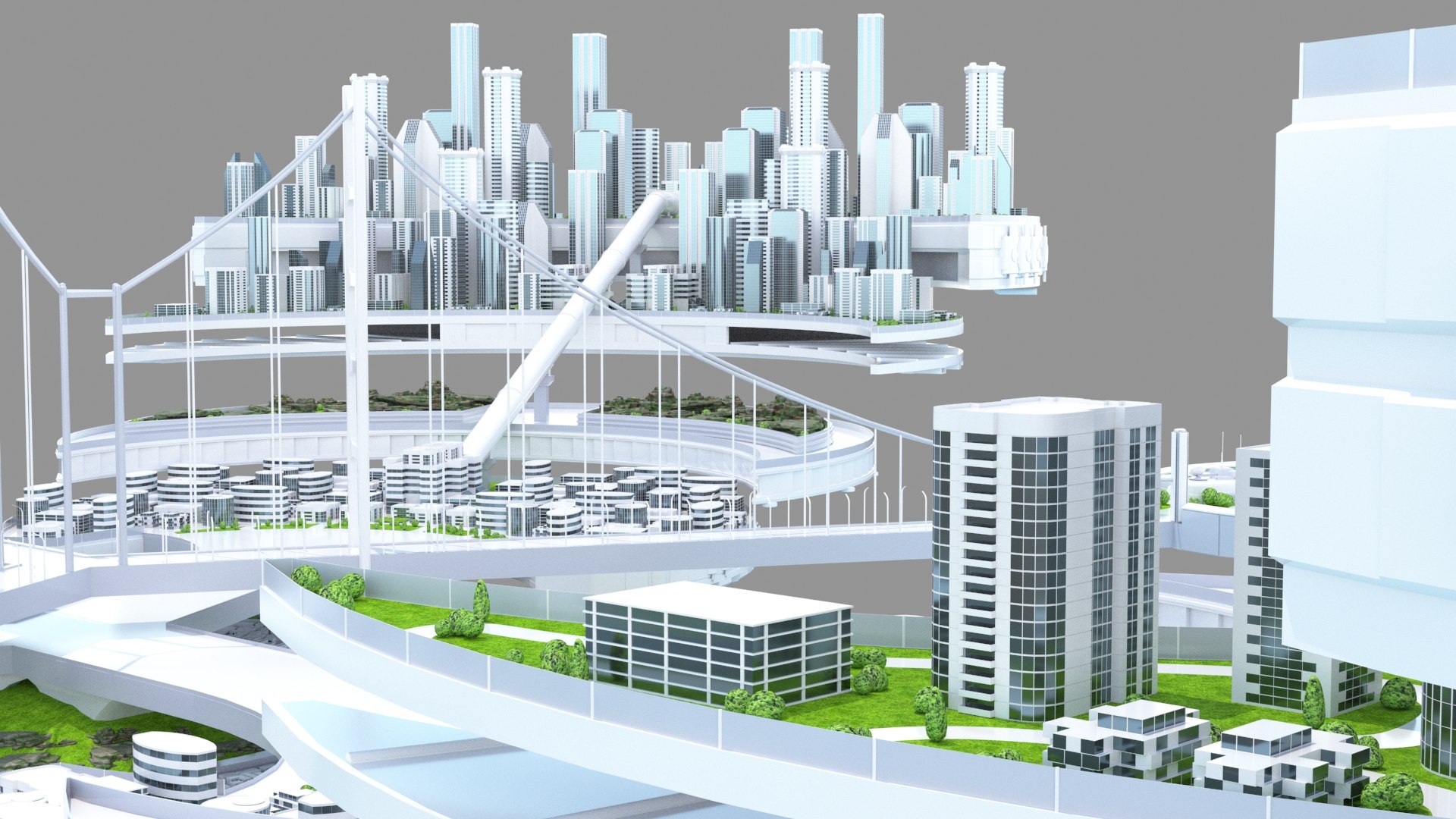 Sci-Fi Futuristic Future Flying City model - TurboSquid 1952562