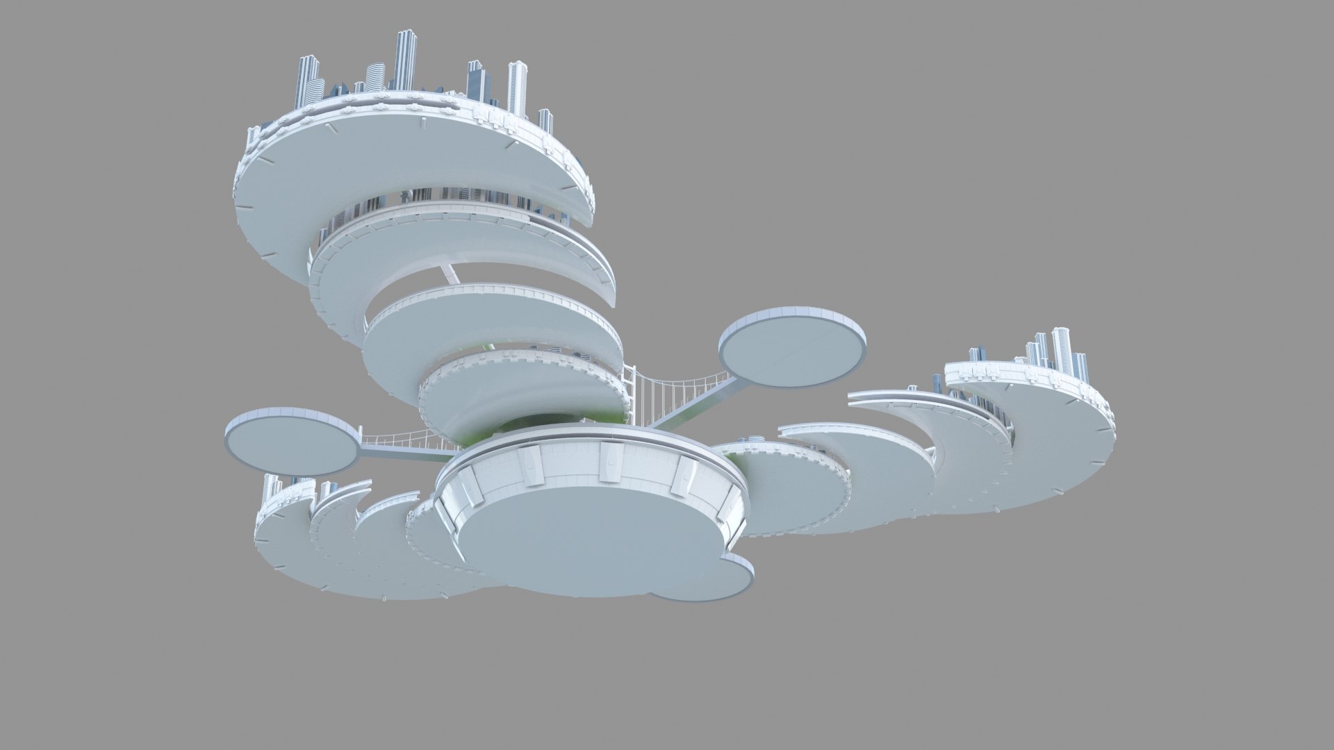Sci-Fi Futuristic Future Flying City model - TurboSquid 1952562