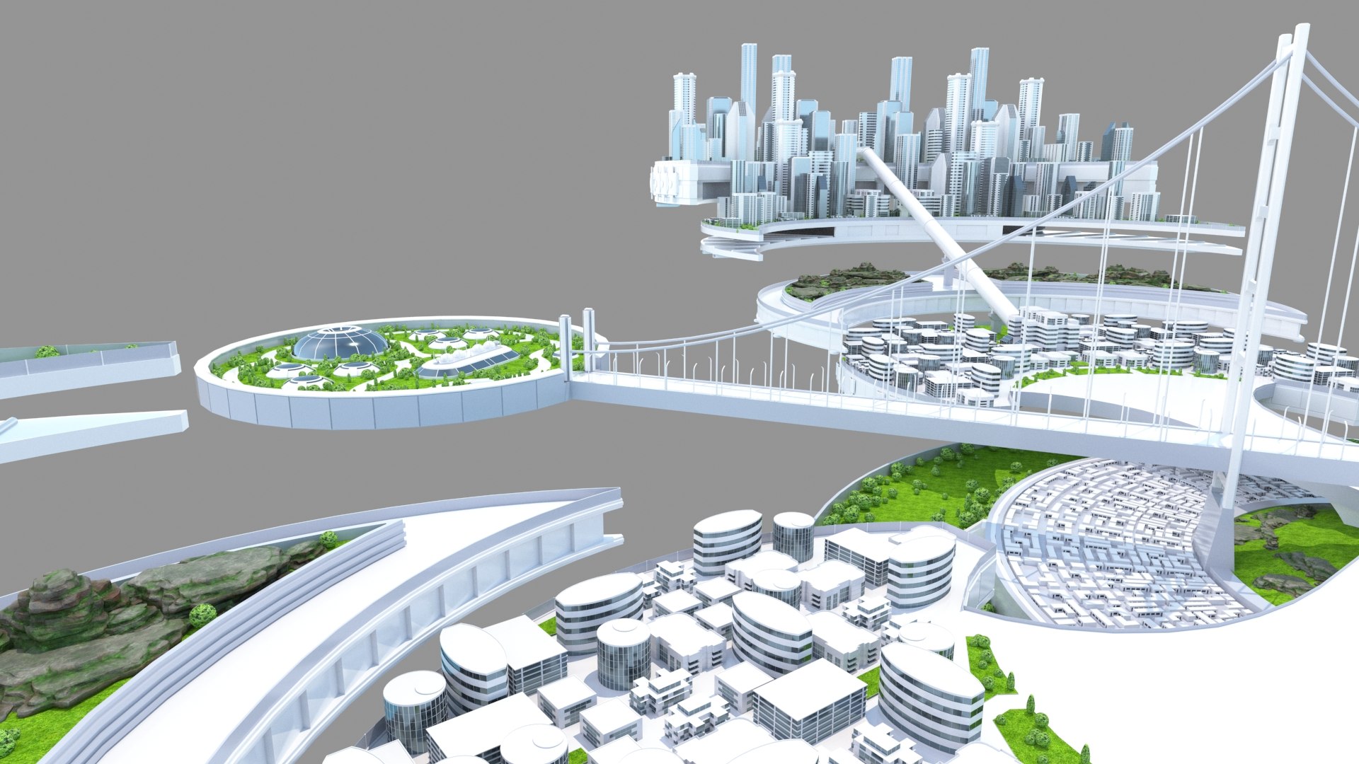 Sci-Fi Futuristic Future Flying City model - TurboSquid 1952562