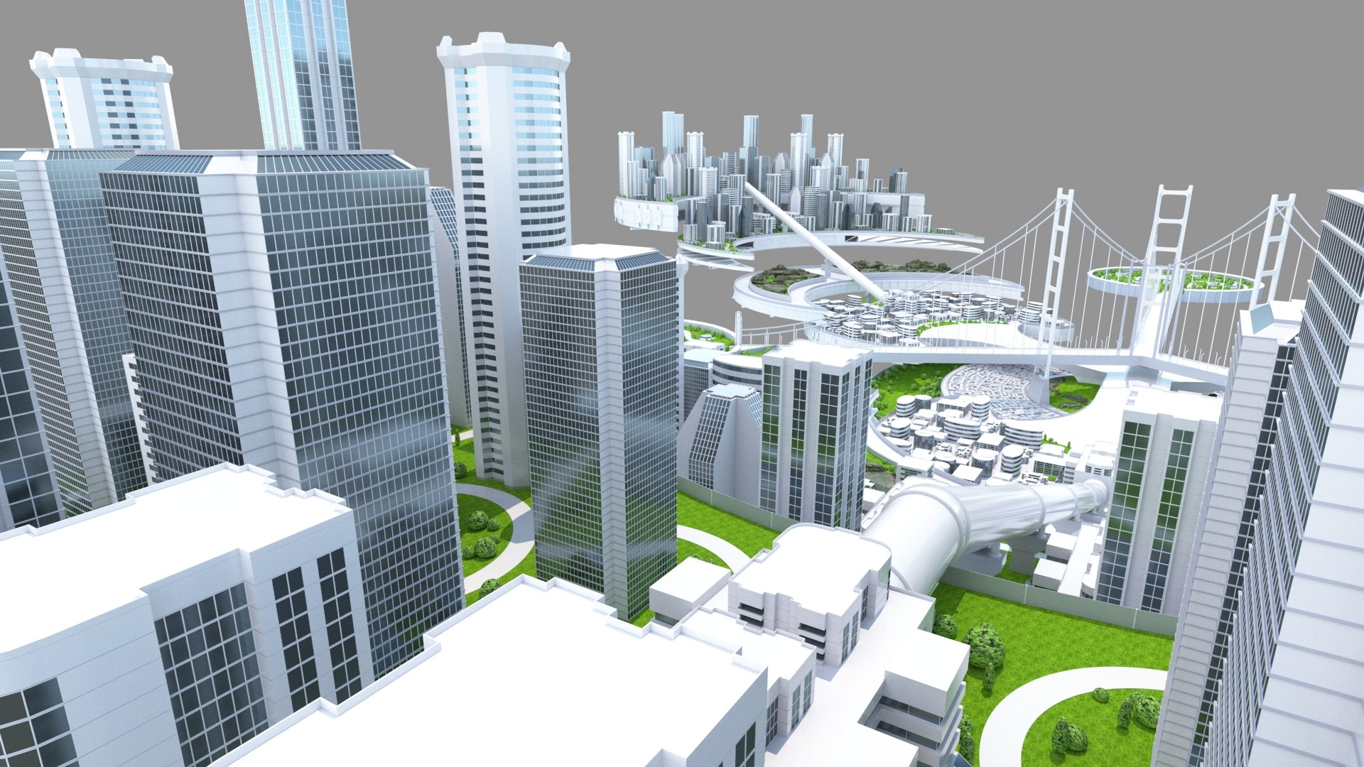 Sci-Fi Futuristic Future Flying City model - TurboSquid 1952562