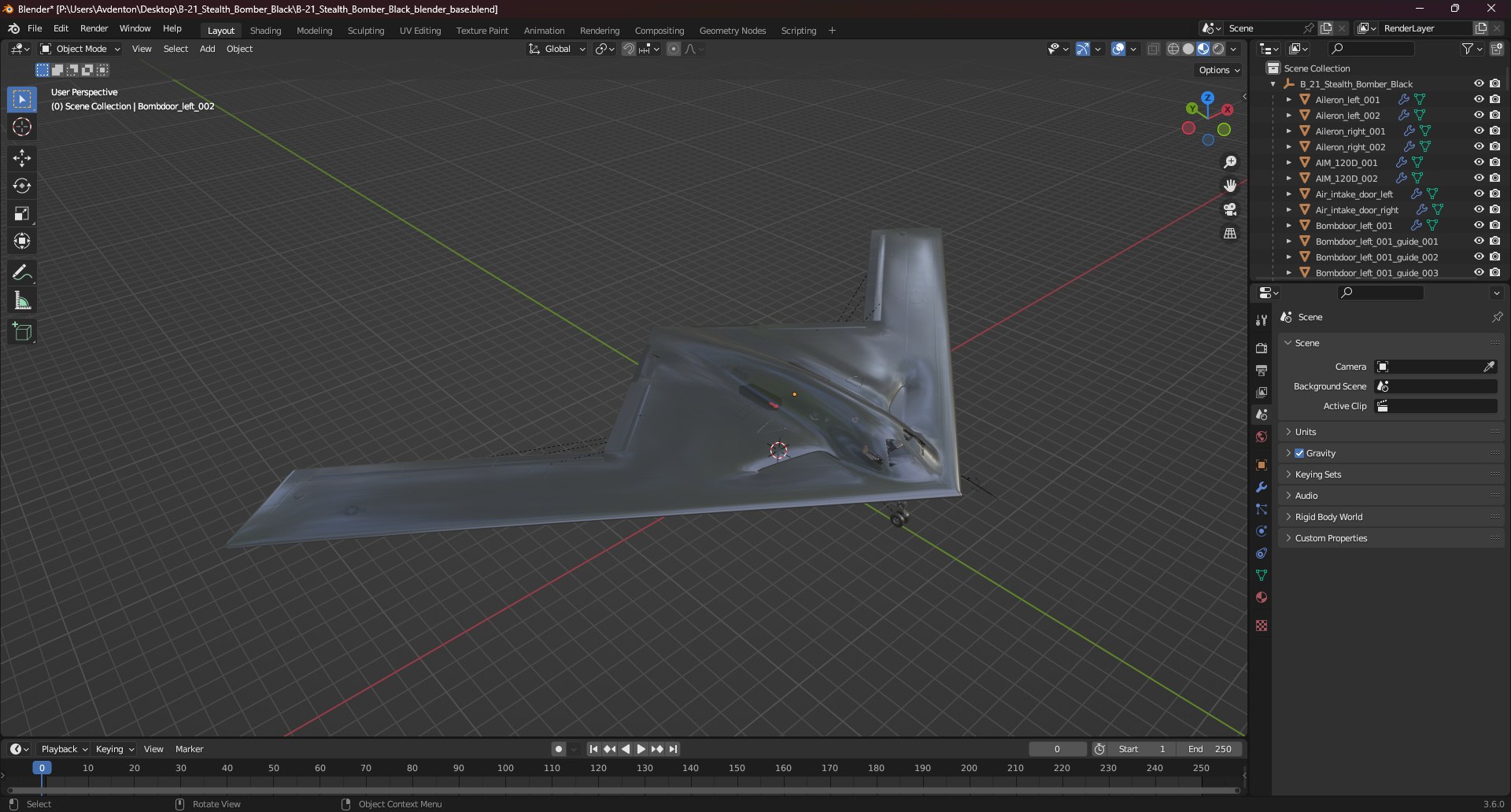 3D B-21 Stealth Bomber Black - TurboSquid 2386221