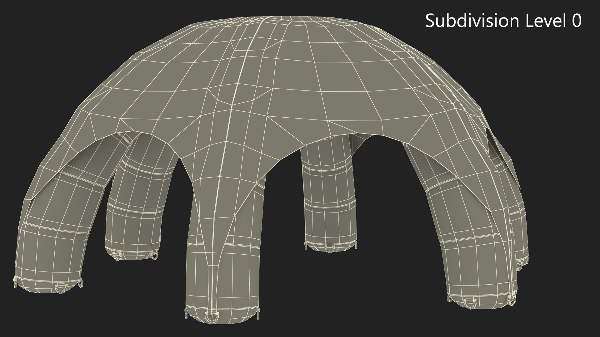 3D Inflatable Dome Tent Black White - TurboSquid 2237142