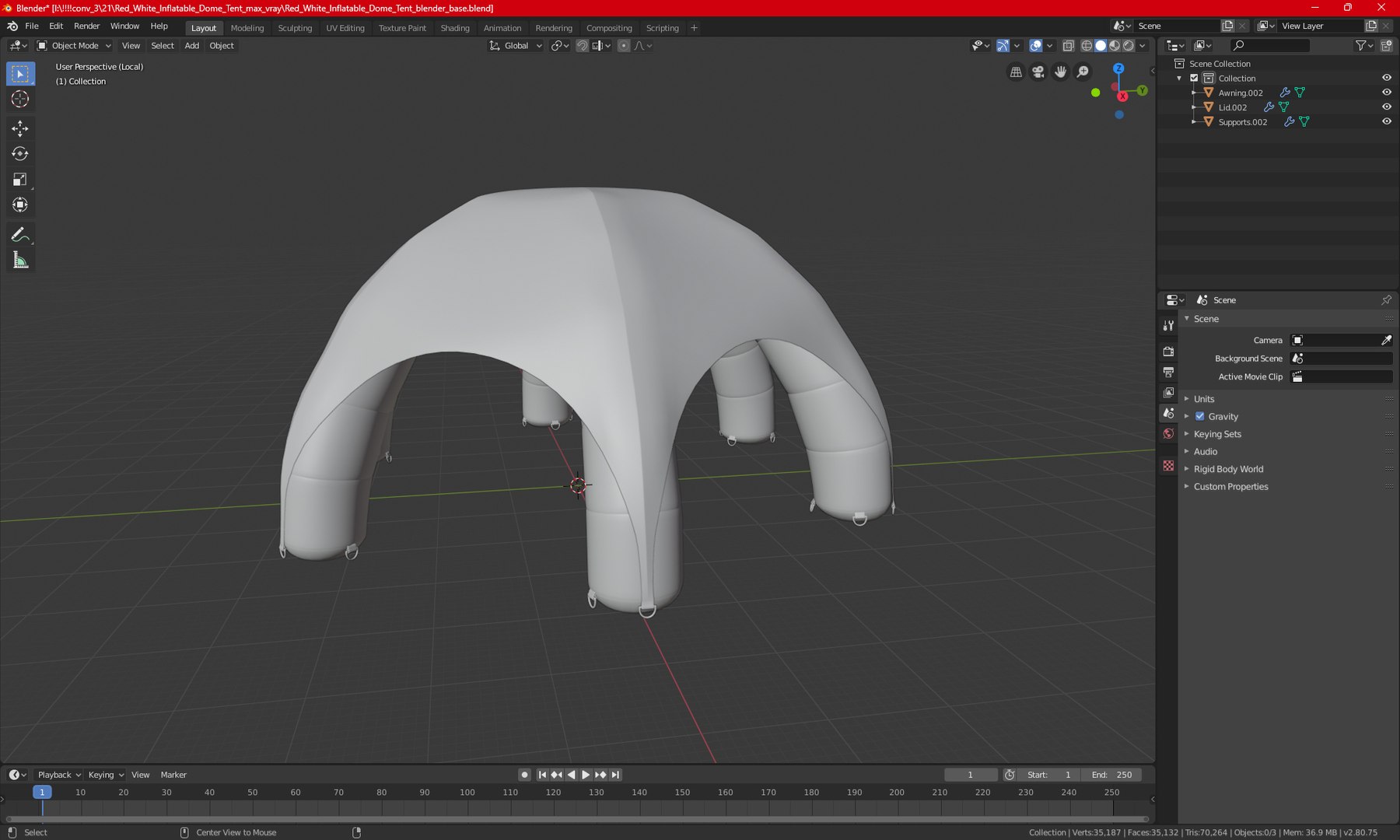 3D Inflatable Dome Tent Black White - TurboSquid 2237142