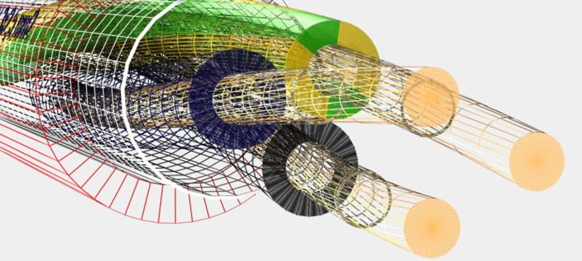 3d model halogen installation cable circuit