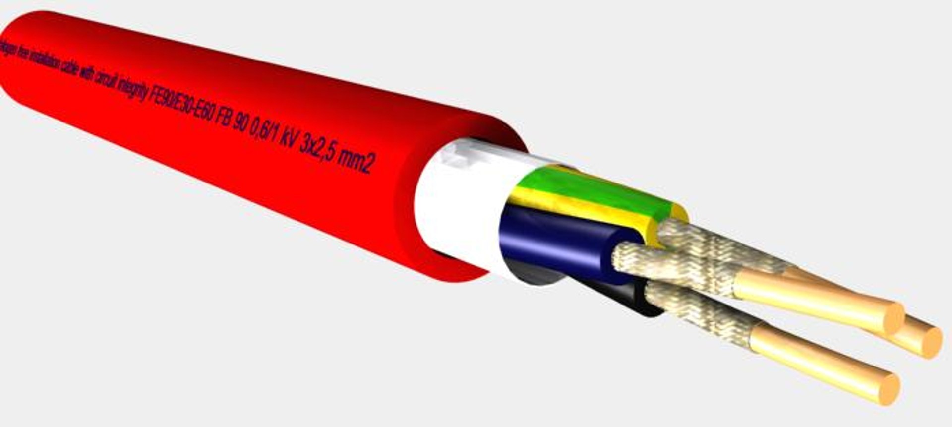 3d model halogen installation cable circuit