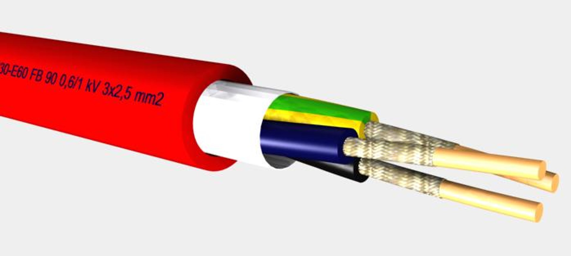 3d model halogen installation cable circuit