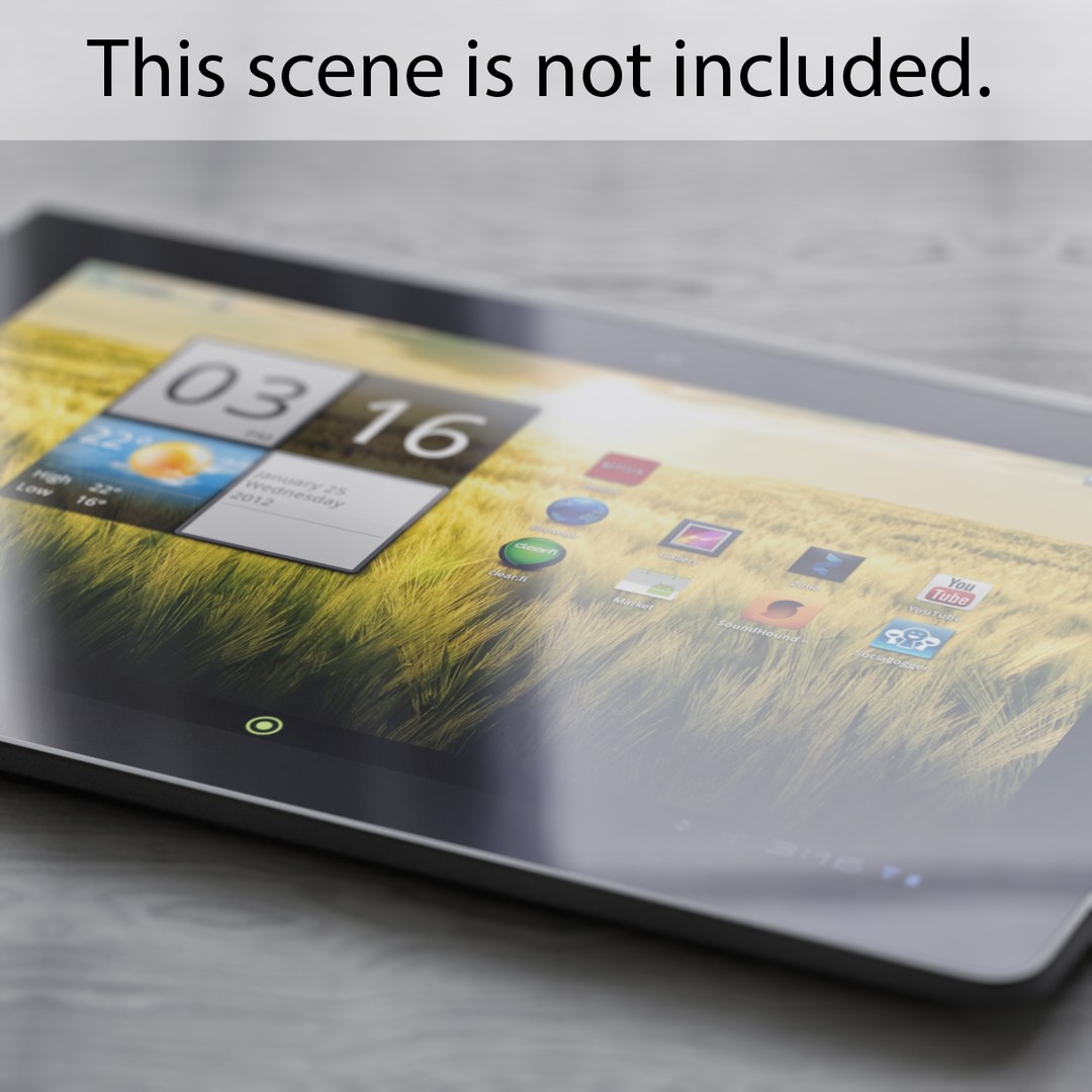 3d Model Android Slim Pc Tablet