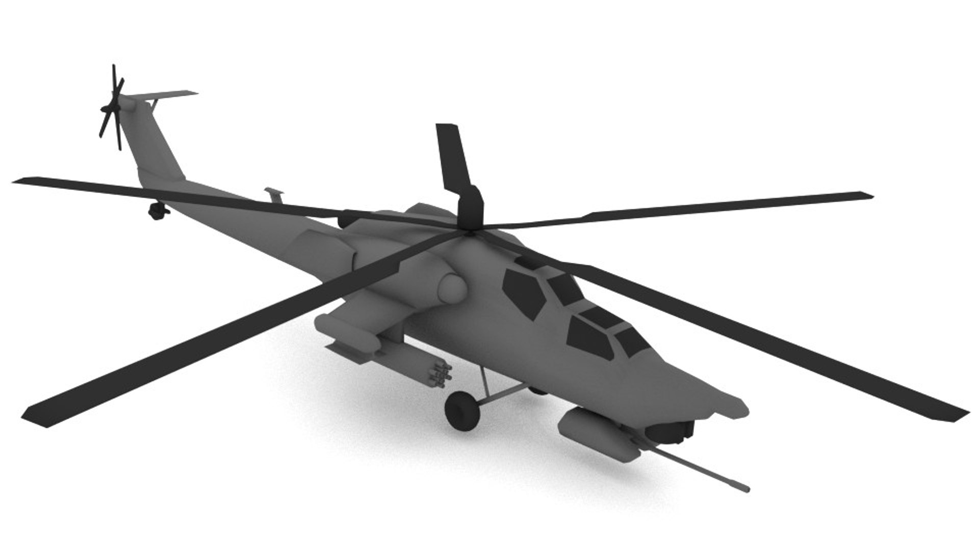 3d model blender mig helicopter
