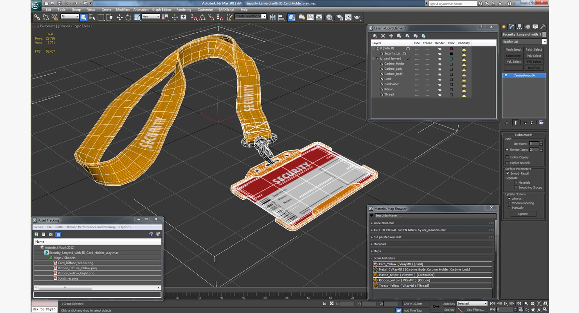 3D Security Lanyard Id Card Model - TurboSquid 1255614