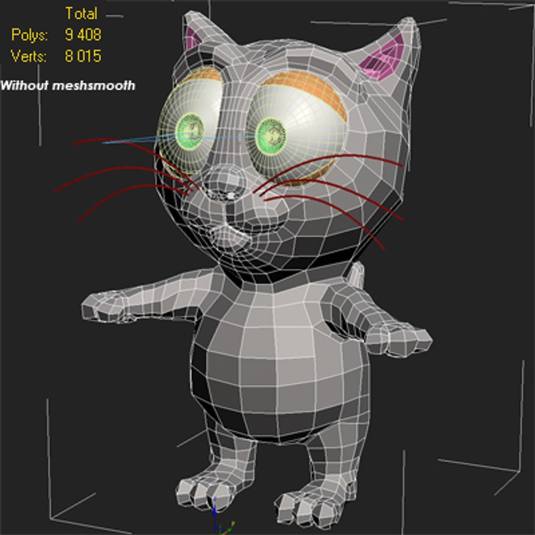 3d Cartoon Cat Character Rigged Model