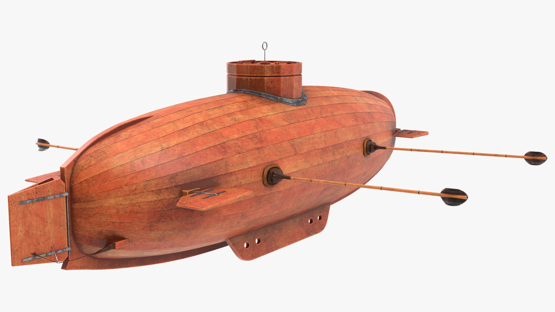 Old Wooden Submarine Rigged For Cinema 4D 3D Model - TurboSquid 2247510