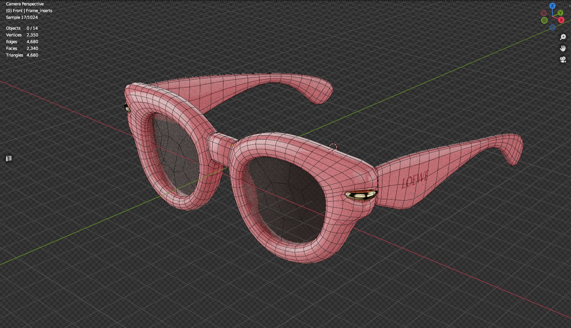 3D Coral Pink Sunglasses LOEWE - TurboSquid 2142354