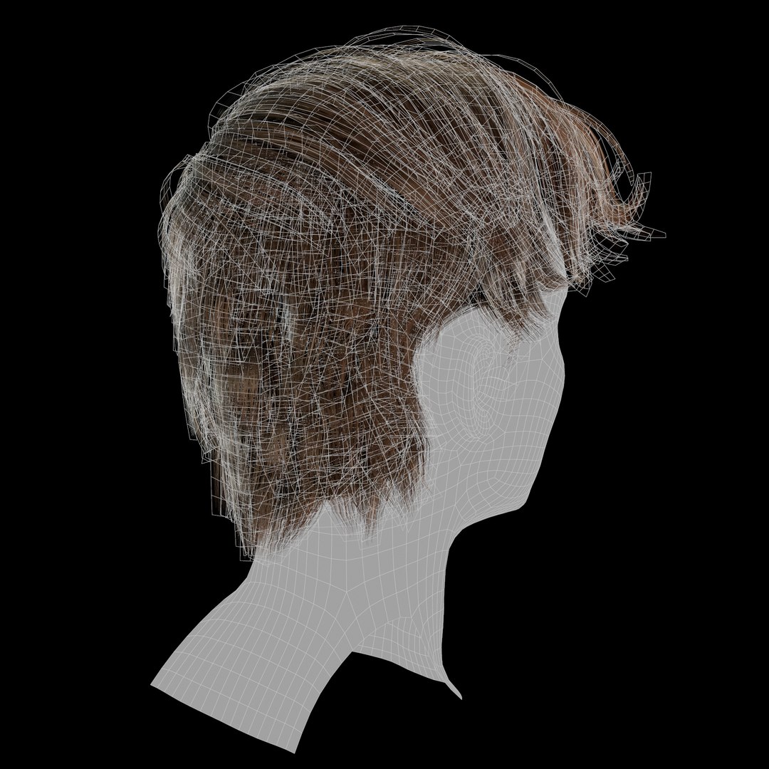 3D Model Hairstyle Hair Wavy Male - TurboSquid 1592931