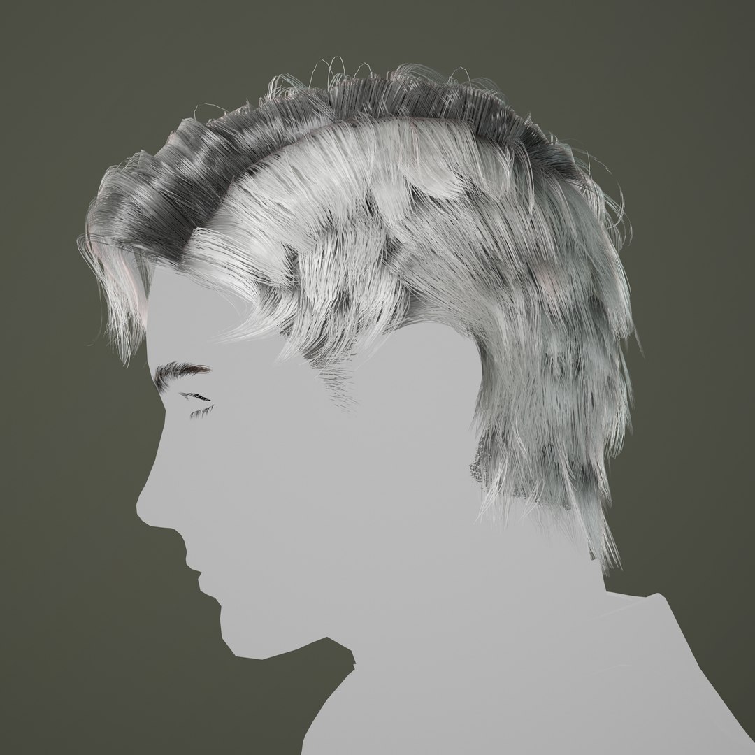 3D Model Hairstyle Hair Wavy Male - TurboSquid 1592931