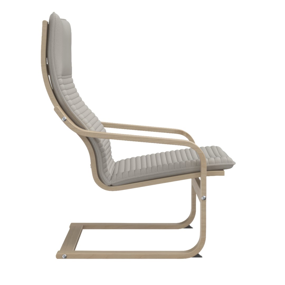 3D Poang Armchair With Footstool - TurboSquid 2205413