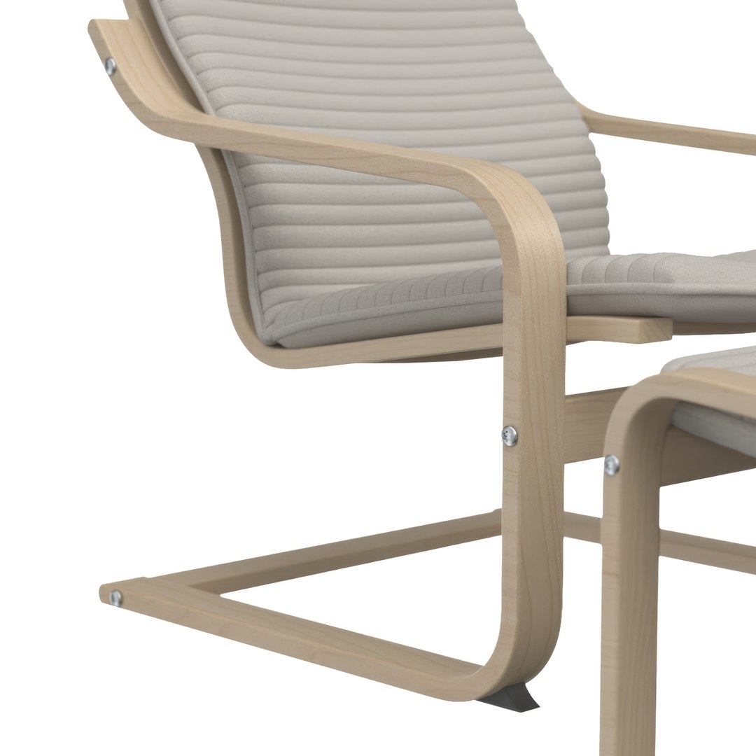 3D Poang Armchair With Footstool - TurboSquid 2205413