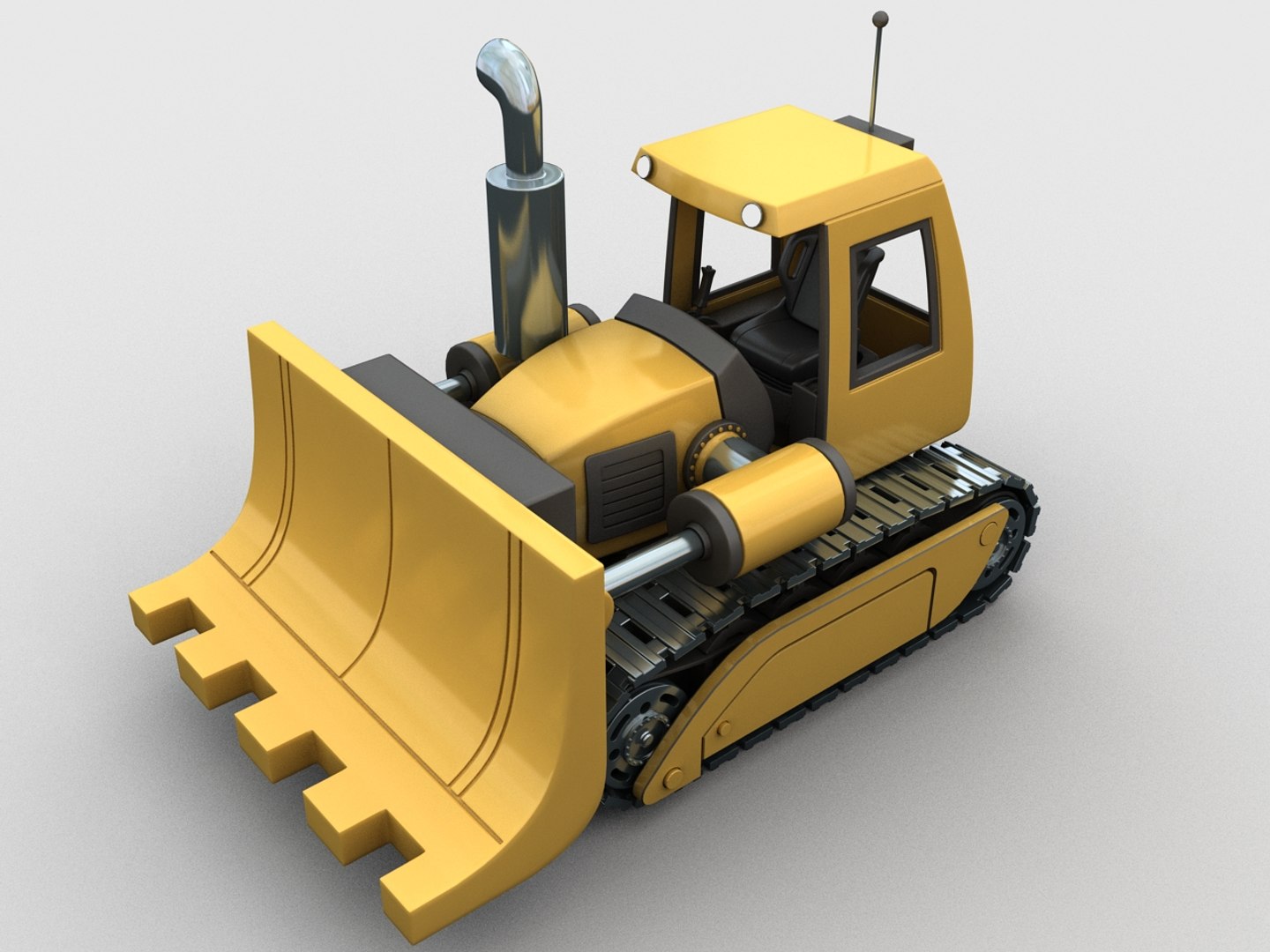 3D Cartoon Bulldozer - TurboSquid 1389654