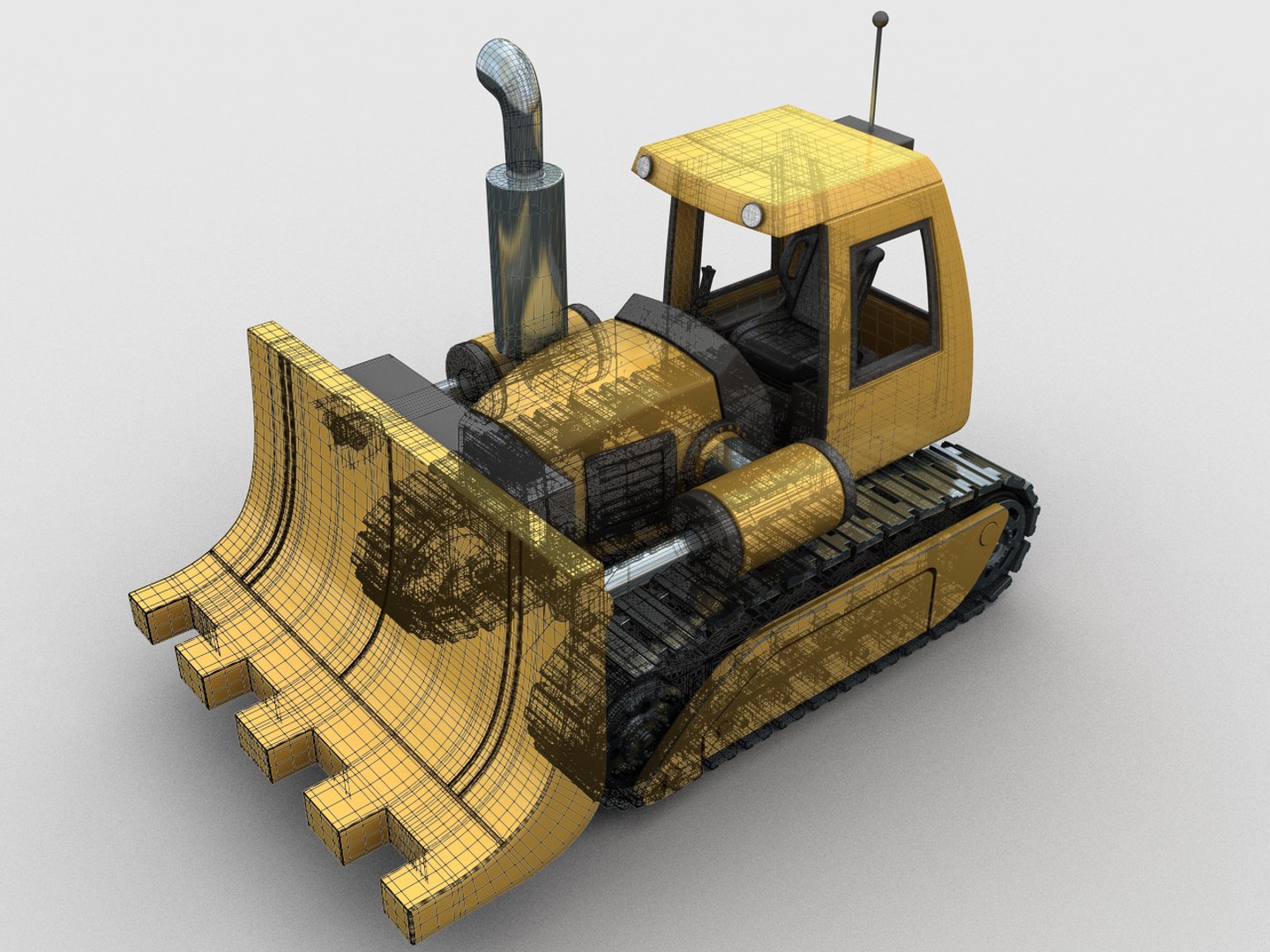 3D Cartoon Bulldozer - TurboSquid 1389654