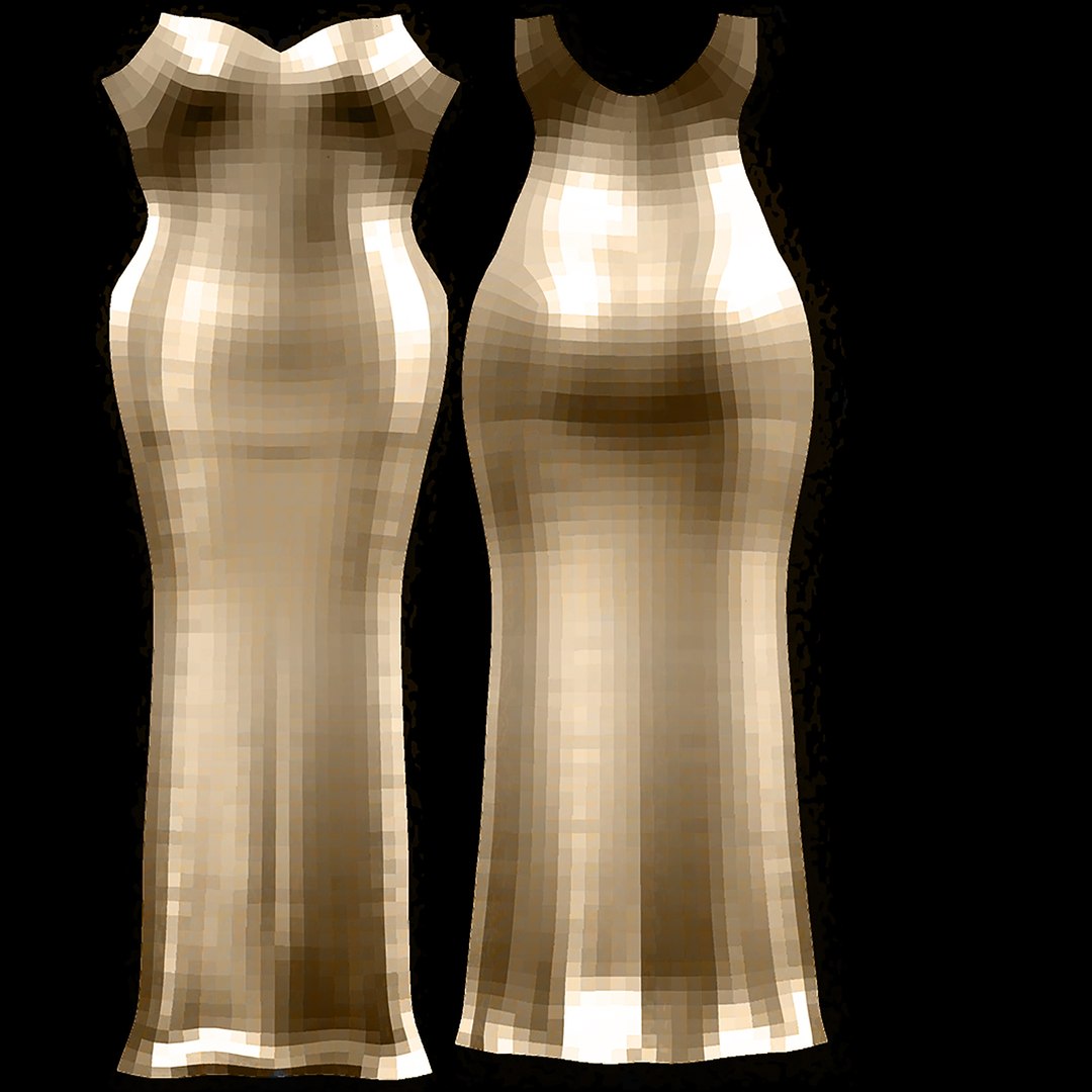 Metallic Sequin Long Dress 3D model - TurboSquid 1905460