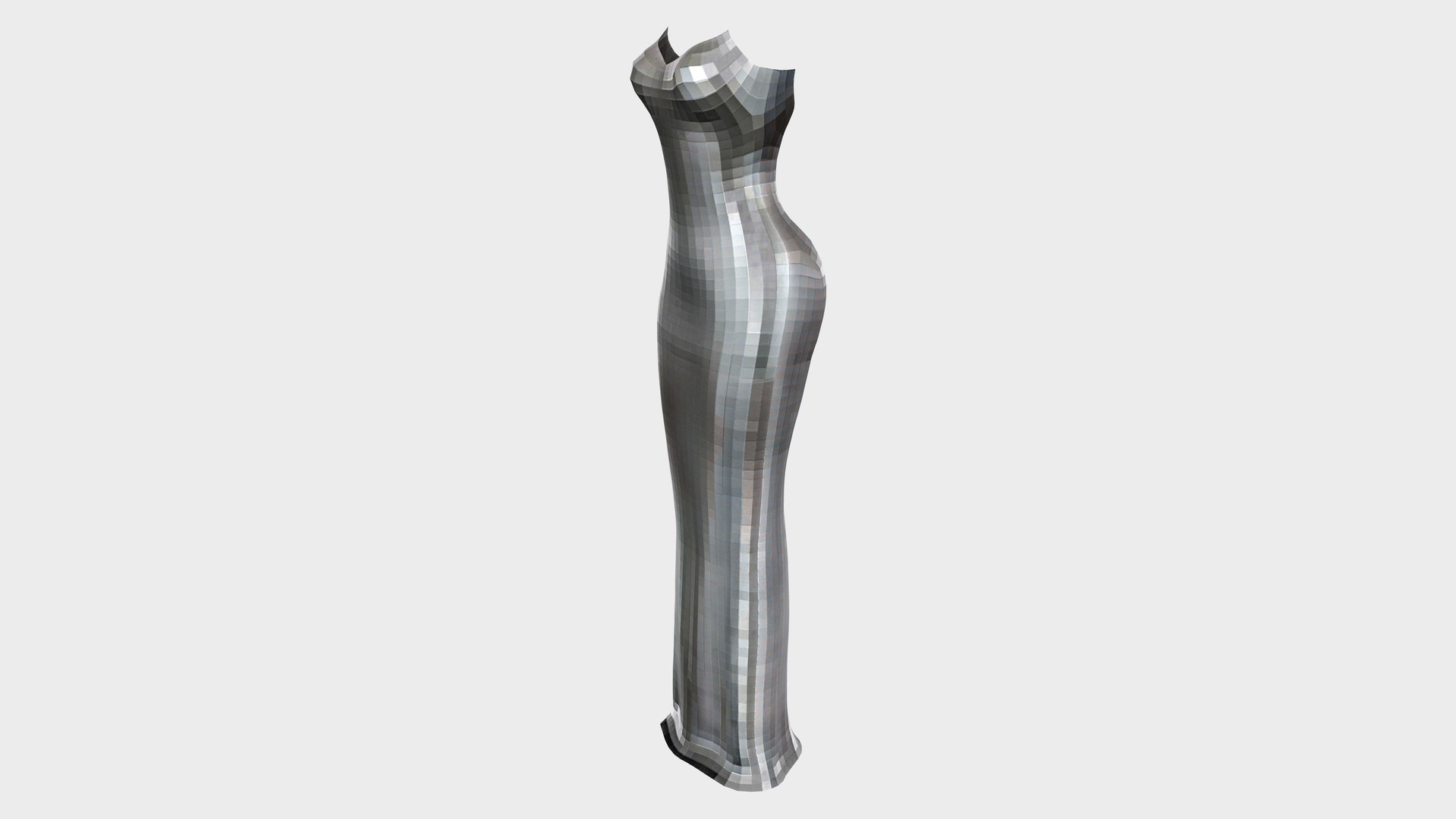 Metallic Sequin Long Dress 3D model - TurboSquid 1905460