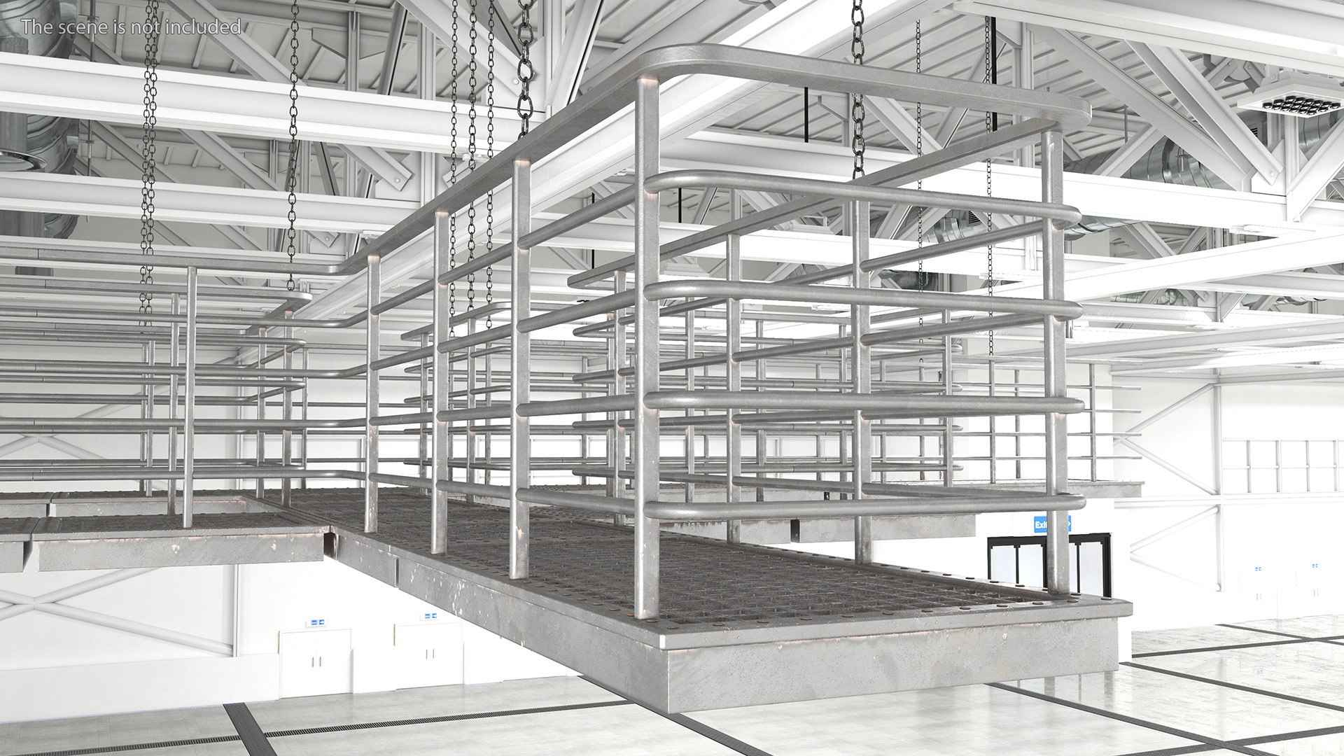 Industrial Catwalk Long Dead End 3D - TurboSquid 2169093