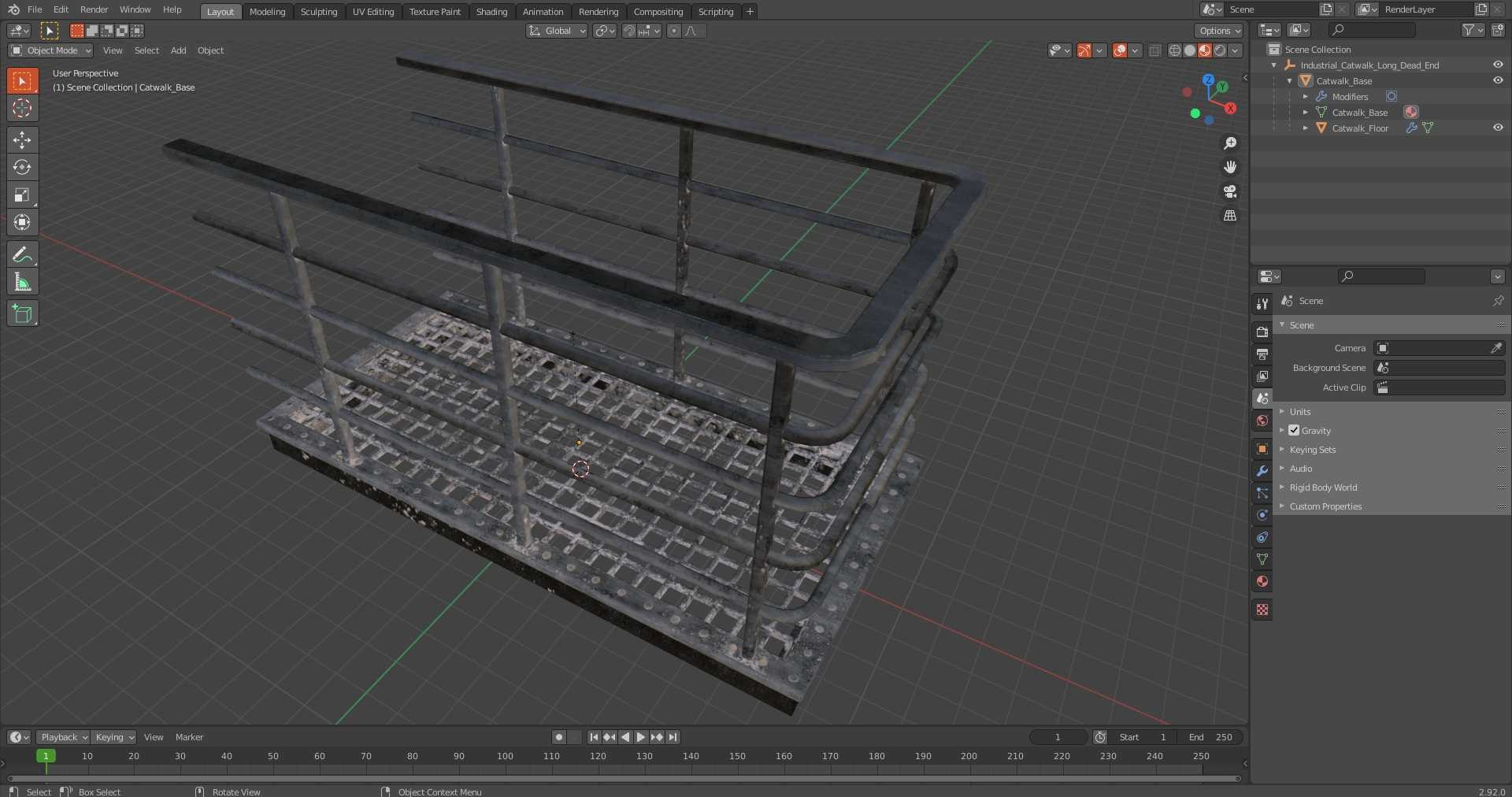 Industrial Catwalk Long Dead End 3D - TurboSquid 2169093