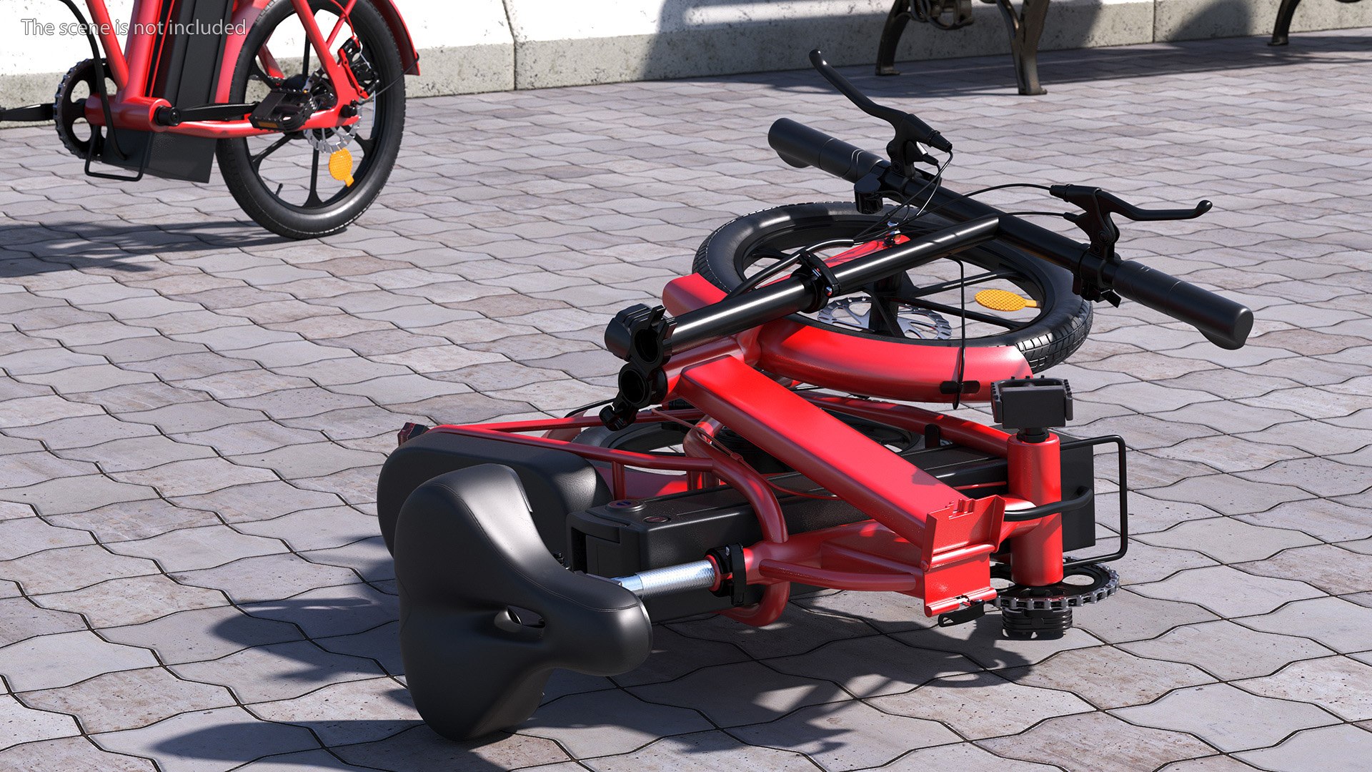3D Red Electric Bike Folded - TurboSquid 2194208