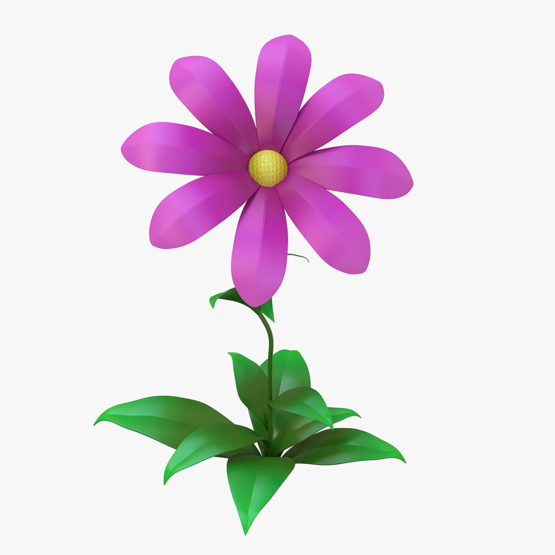 Cartoon Flower 3D Model - TurboSquid 1374087