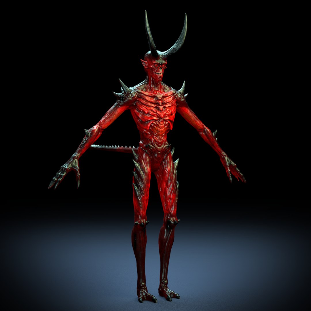 Free 3D Demon Rig Skinny - TurboSquid 1182386