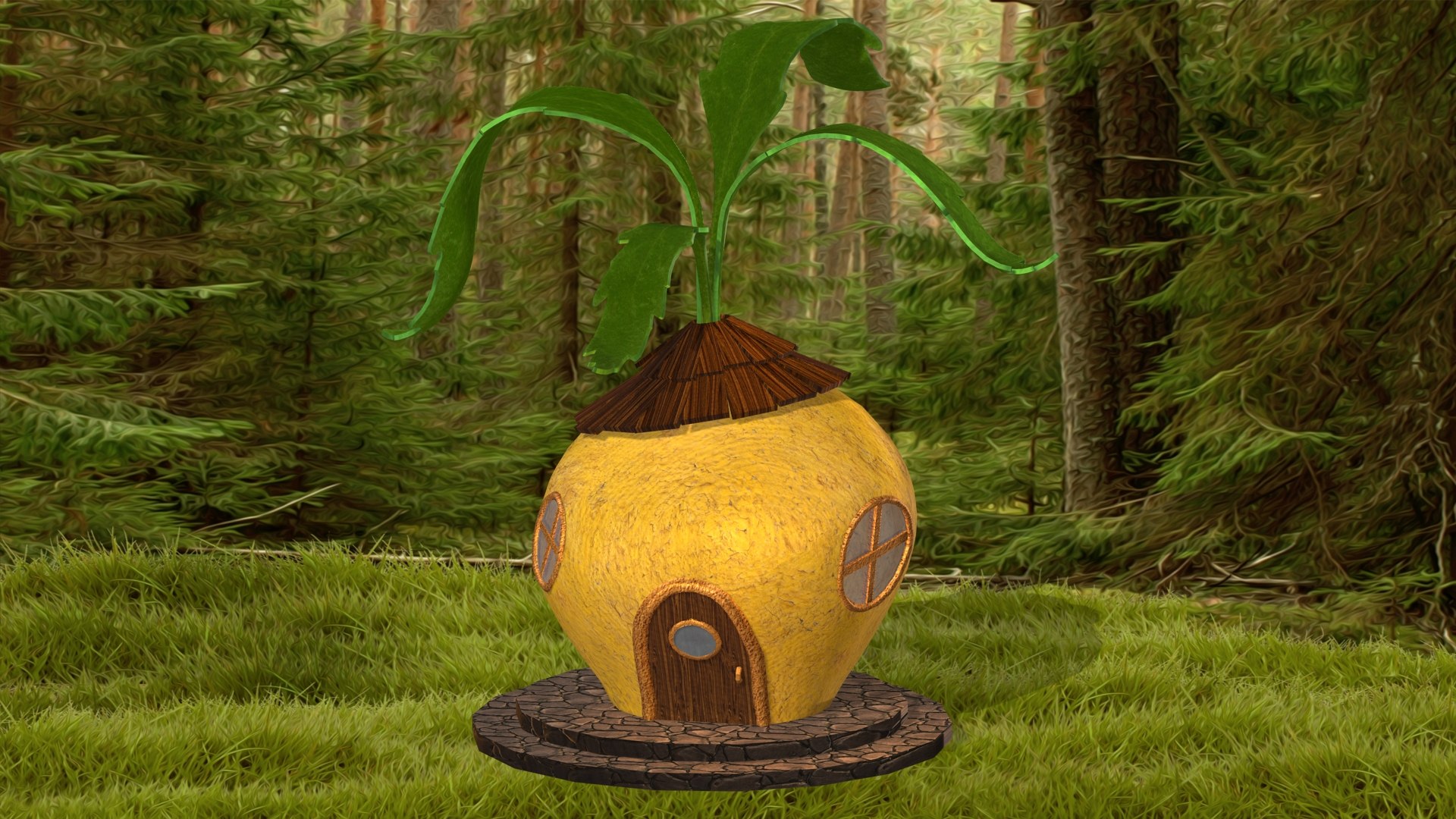 Free 3D Cartoon Turnip House - TurboSquid 1442829
