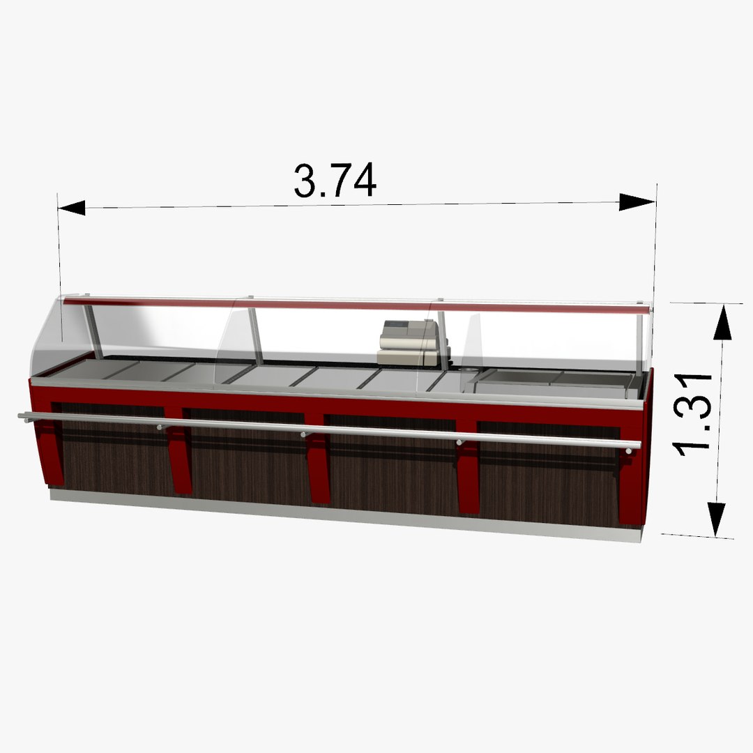 3d Model Of Bakery Counter 1