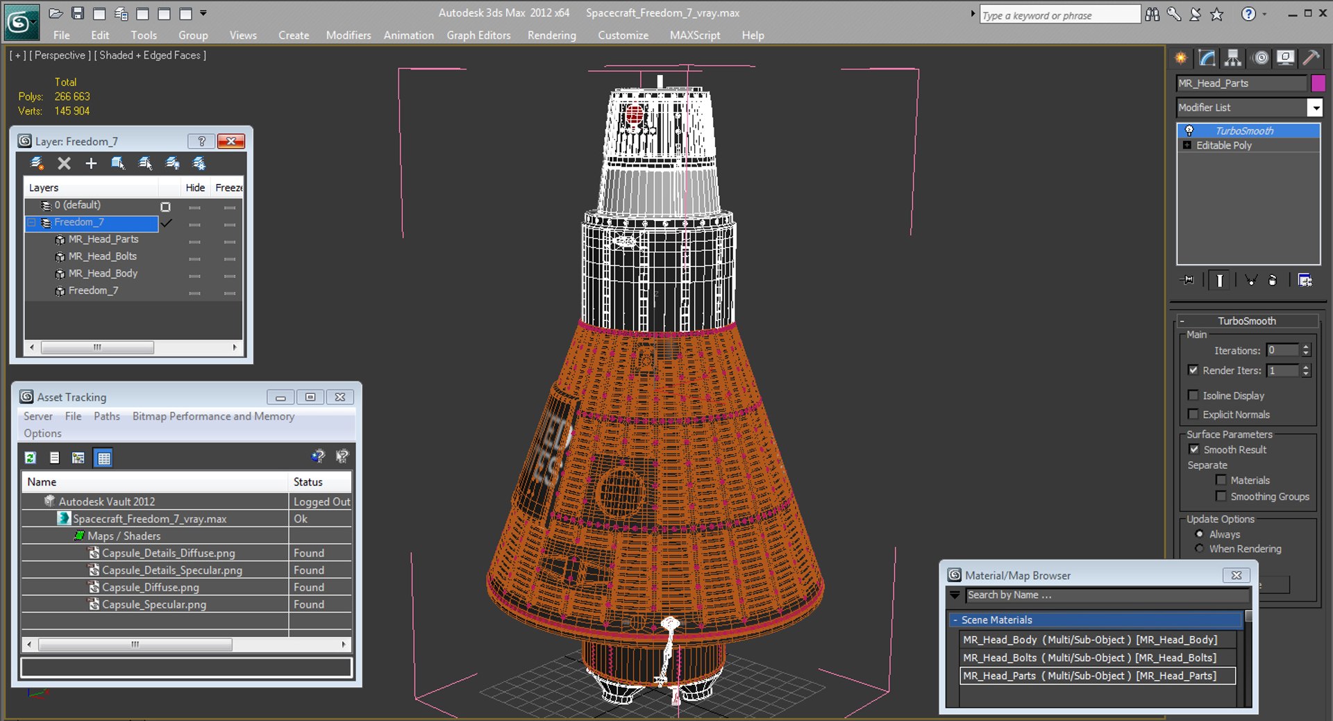 Spacecraft Freedom 7 Capsule 3D - TurboSquid 1286986