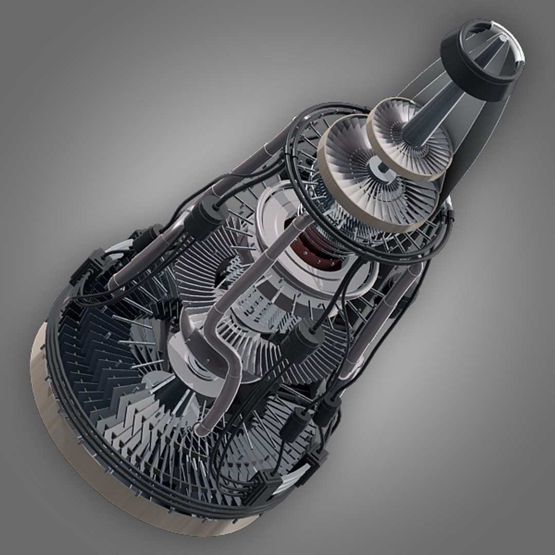 3d Jet Engine Cutaway Cuts Model