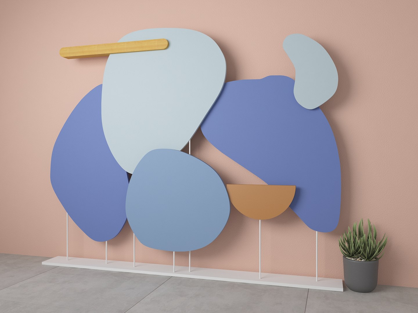 Nordic Geometry Lobby Decorative Colors Simple Wall Decor Board Potted ...