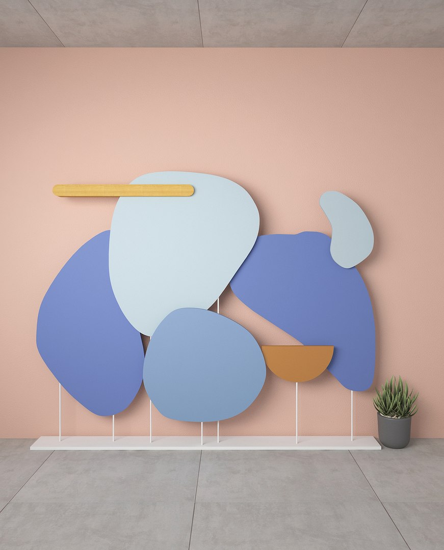 Nordic Geometry Lobby Decorative Colors Simple Wall Decor Board Potted ...