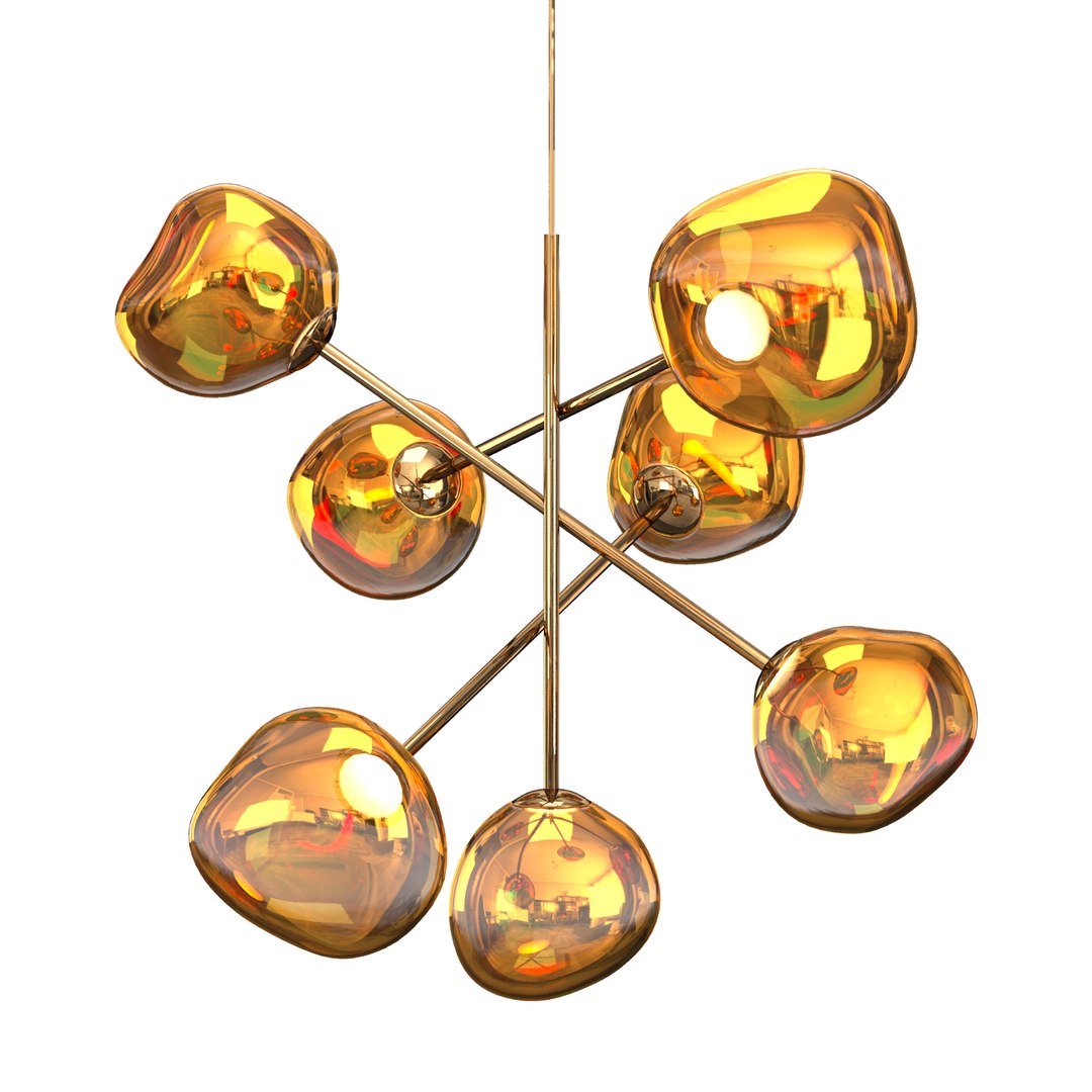 MELT LED CHANDELIER GOLD LARGE 3D - TurboSquid 1990772