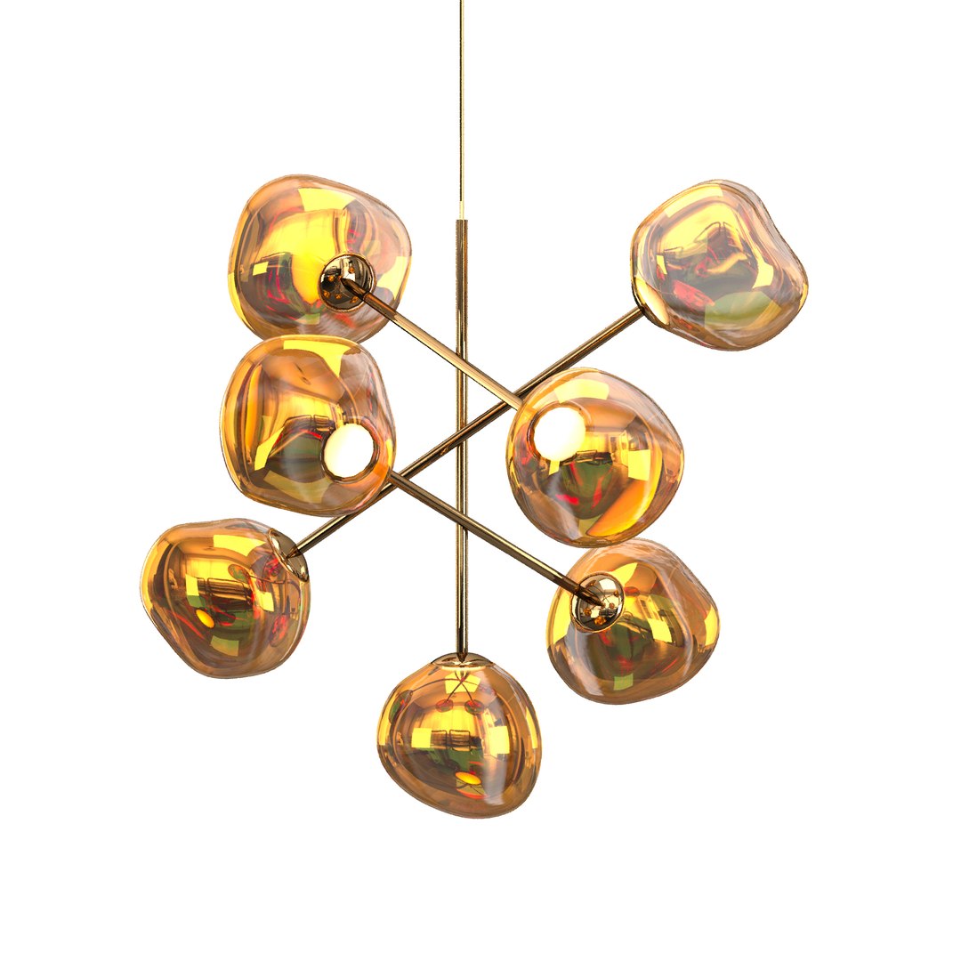 MELT LED CHANDELIER GOLD LARGE 3D - TurboSquid 1990772