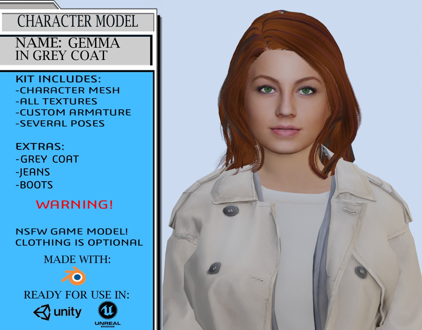 VR PBR FEMALE AVATAR CHARACTER GEMMA 3D MODEL CHEAP PRICE 3D Model - TurboSquid 2227231