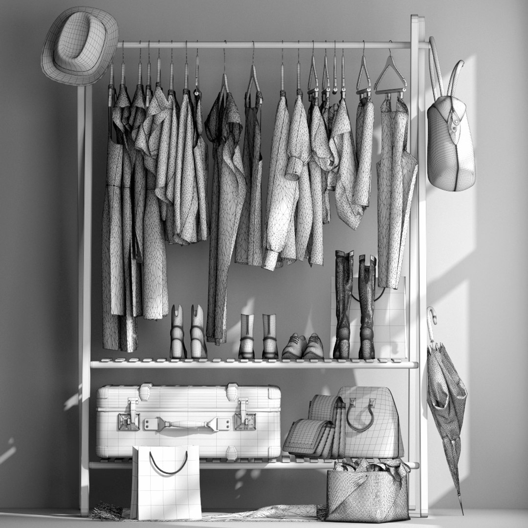 3D Hanger Womens Clothes Model - TurboSquid 1445480