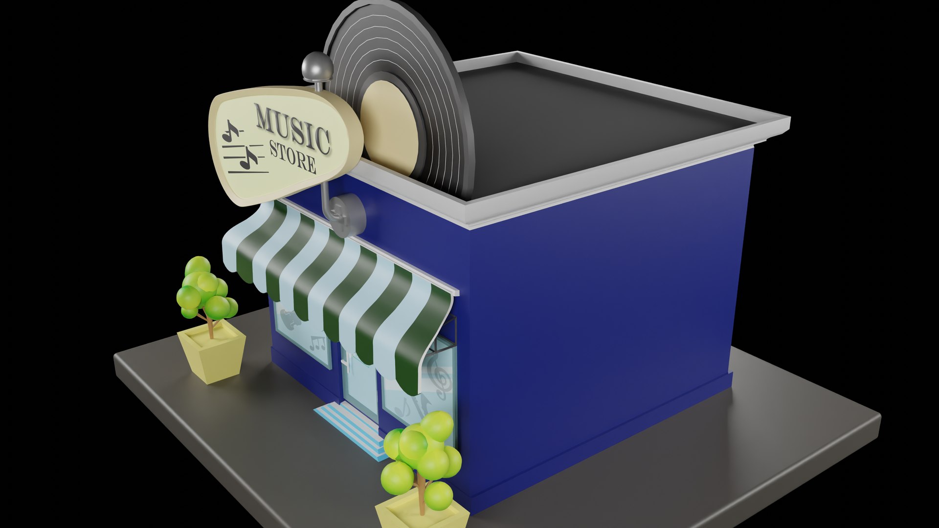 3D Low Poly Music Store - TurboSquid 1913488