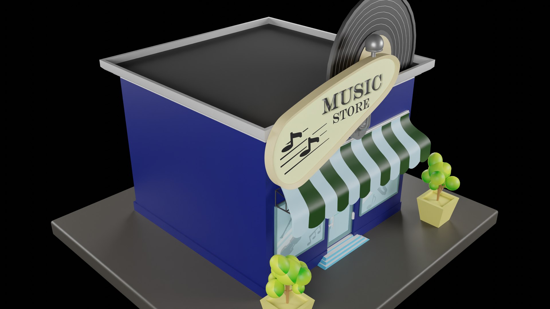 3D Low Poly Music Store - TurboSquid 1913488