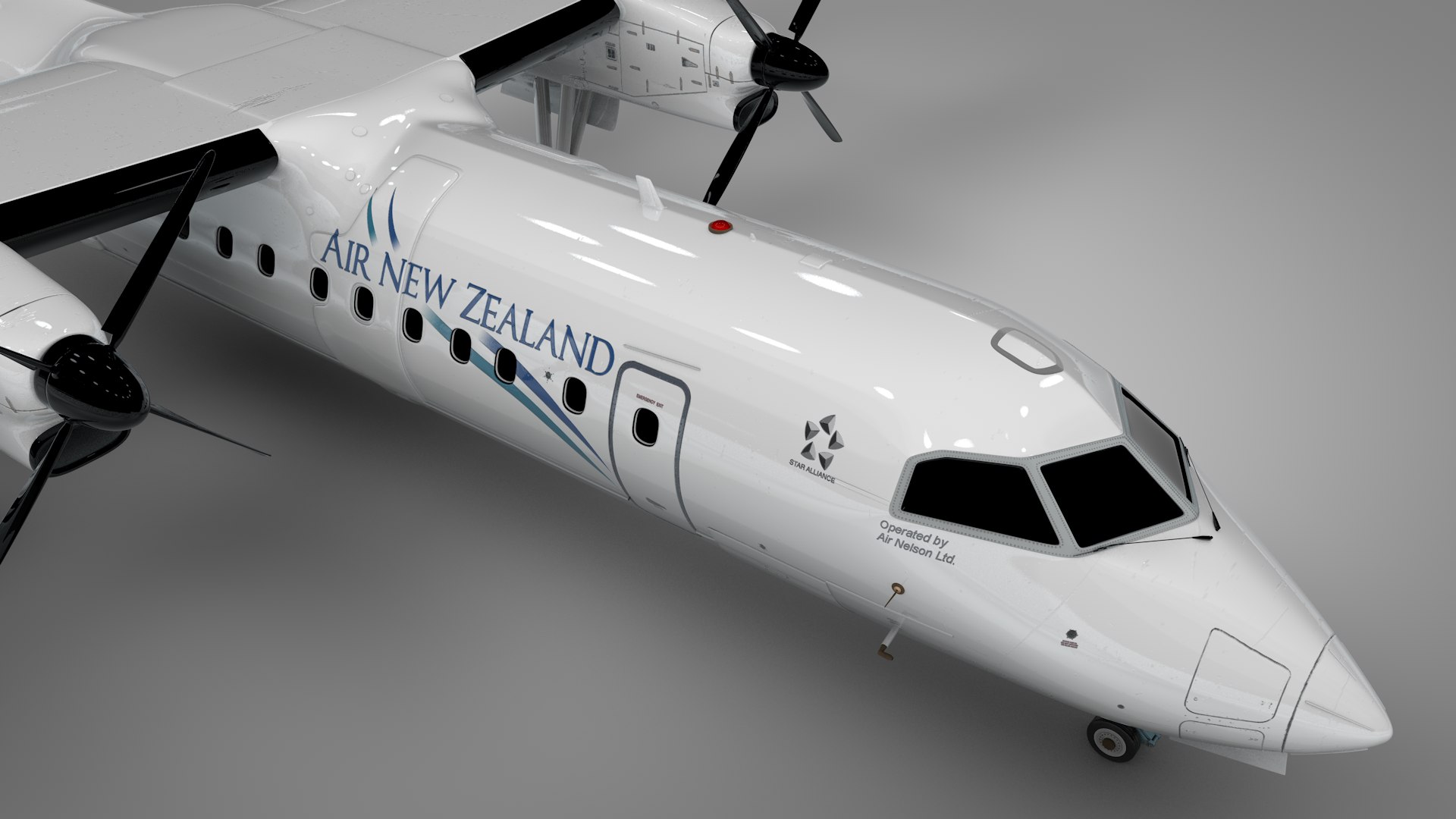 3D Air New Zealand Bombardier De Havilland Canada DHC-8 Q300 Dash 8 L1611 - TurboSquid 1866913