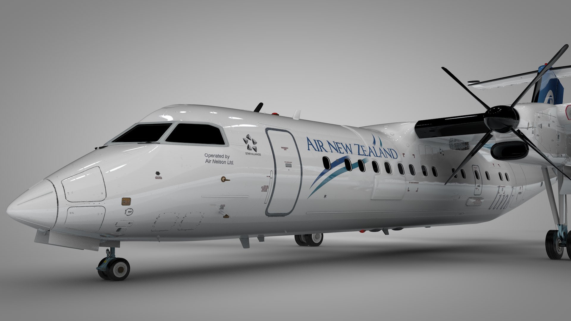 3D Air New Zealand Bombardier De Havilland Canada DHC-8 Q300 Dash 8 L1611 - TurboSquid 1866913